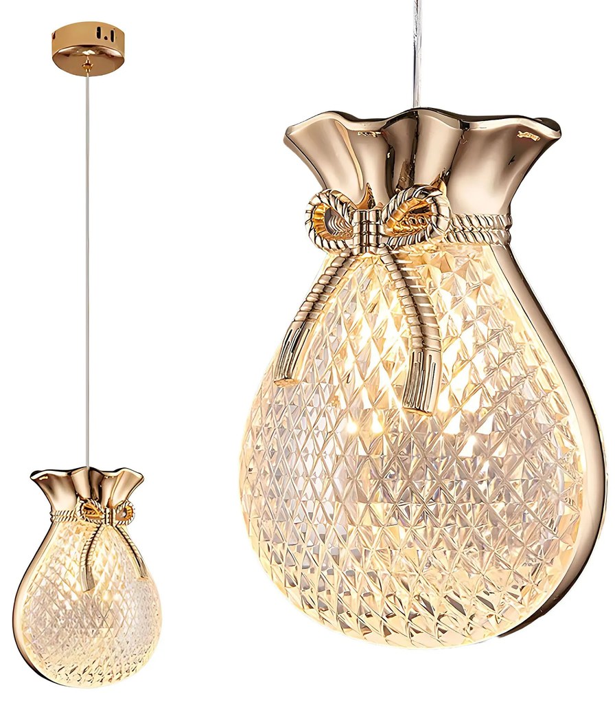 Toolight Závěsné skleněné LED osvětlení D19 LHJ107-1CP růžová zlatá