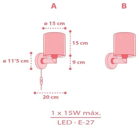 Dalber 41199 - Dětská nástěnná lampa RAINBOW 1xE27/15W/230V pestrobarevná