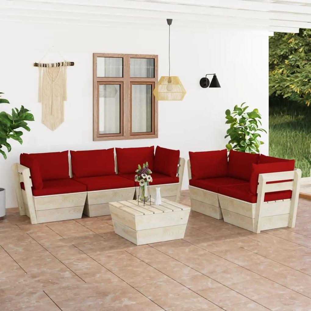 vidaXL 6dílná zahradní sedací souprava z palet + podušky smrkové dřevo [3063520] Barva: antracitová