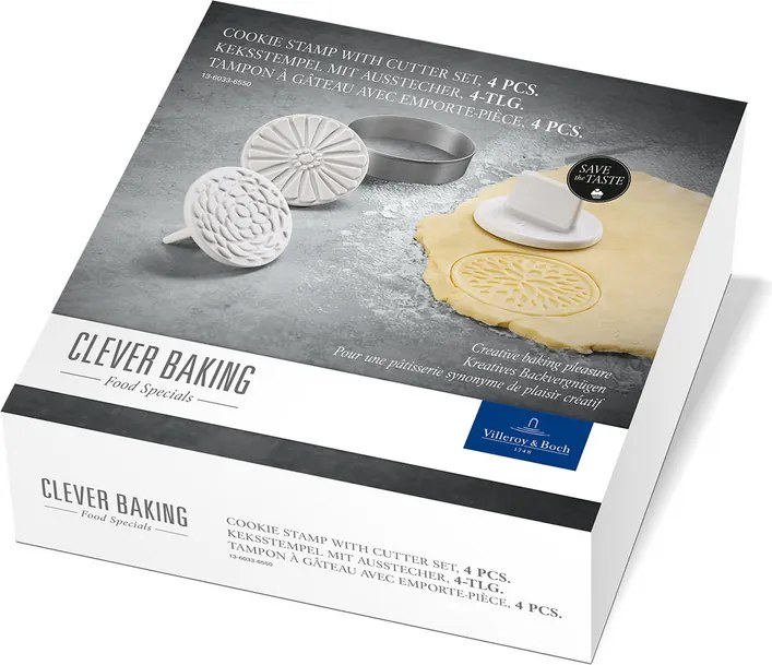 Villeroy&Boch VVilleroy & Boch Clever Baking – razítka a vykrajovátka na sušenky, sada 4 ks