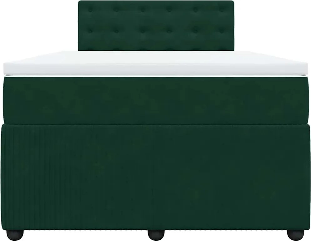 Box spring postel s matrací tmavě zelená 120 x 200 cm samet 3290025