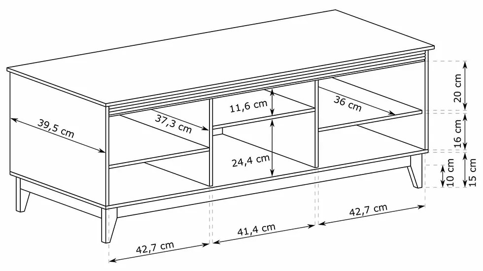 WINDSOR k | TV stolek W-8 | 135,5 cm | kašmír
