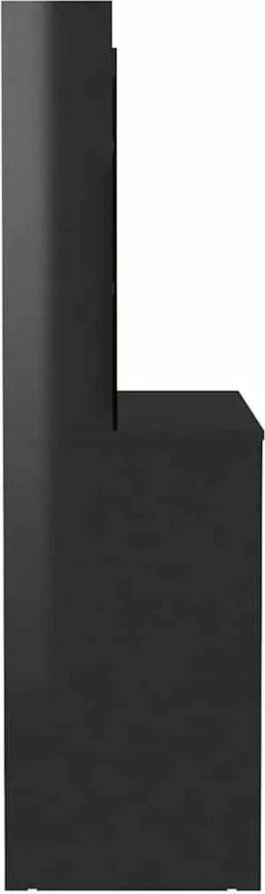 Kosmetický stolek s LED světly 100x40x135 cm MDF zářivě černý 331541