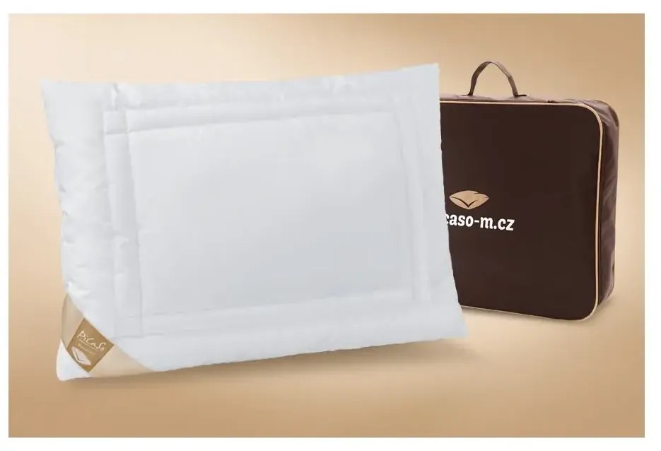 Zdravotní vyvařovací polštář Mirabell Visco dárková hnědá taška na zip 70x90 cm (1000 g)