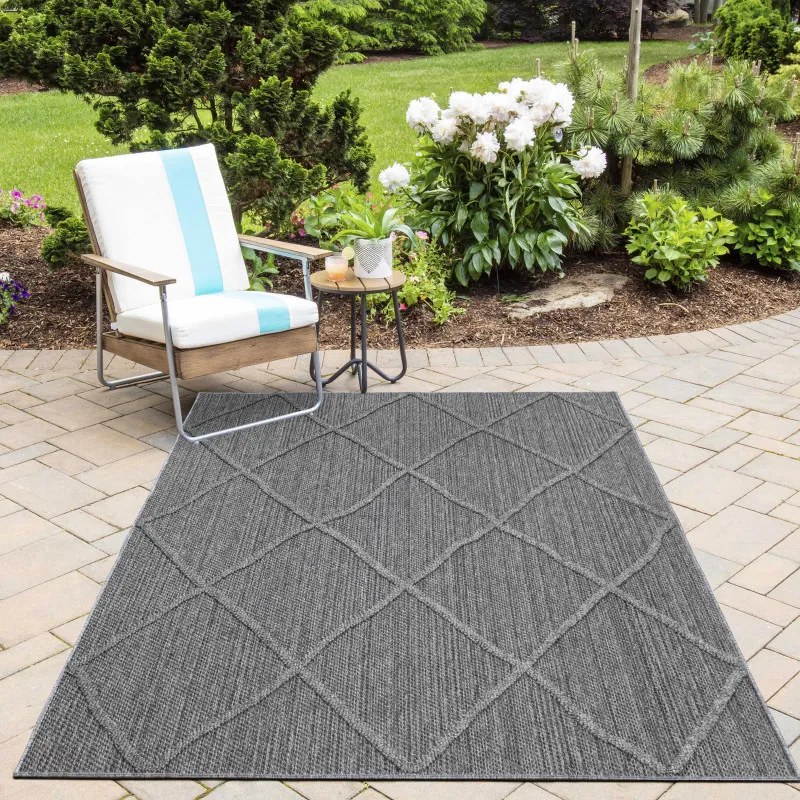 Ayyildiz, Kusový koberec Patara 4952 Grey – na ven i na doma, 200x290, šedá, chodba / předsíň