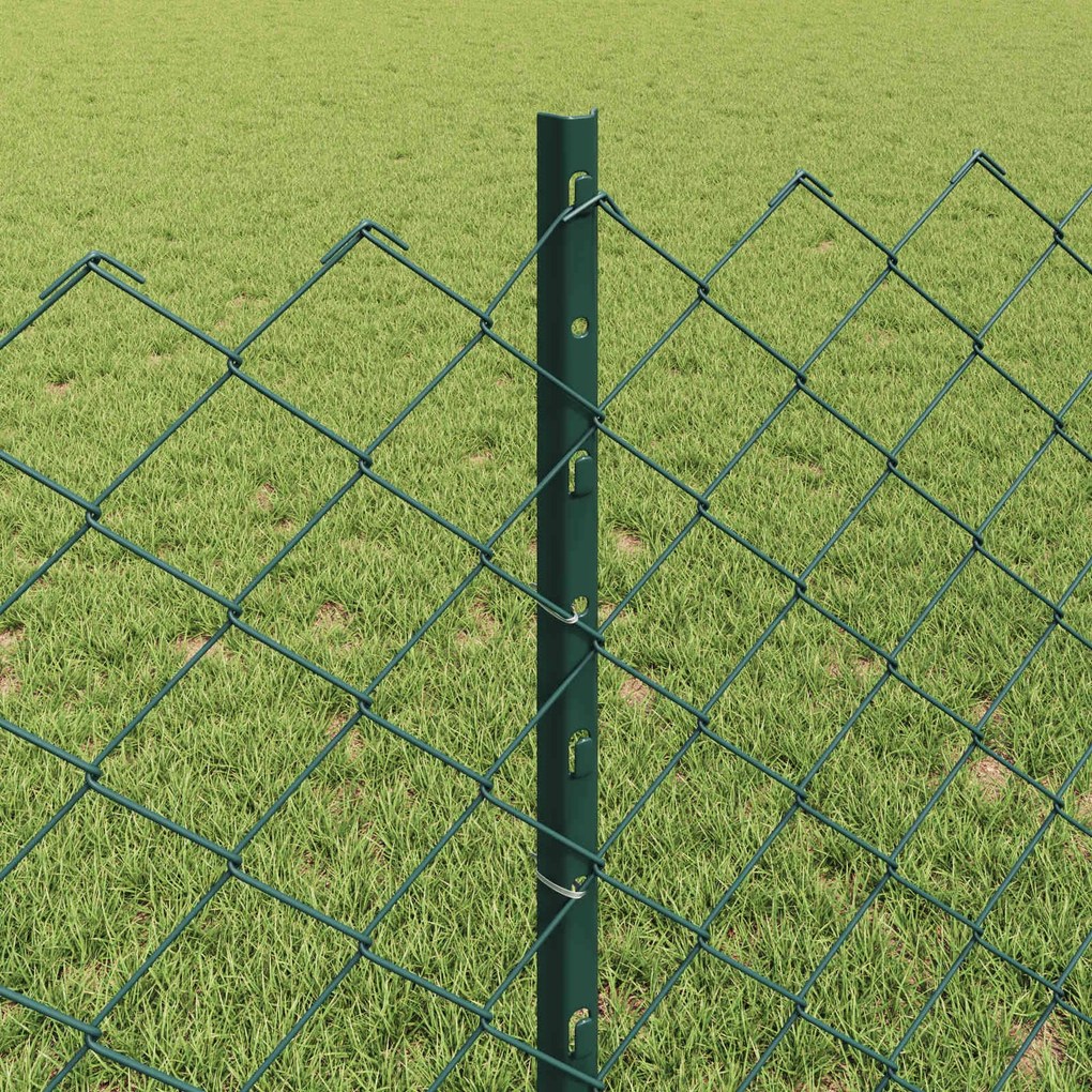 Plot s řetězovým odkazem a sloupkem 10 x 0,8 m Zelená Síťovina 3336239