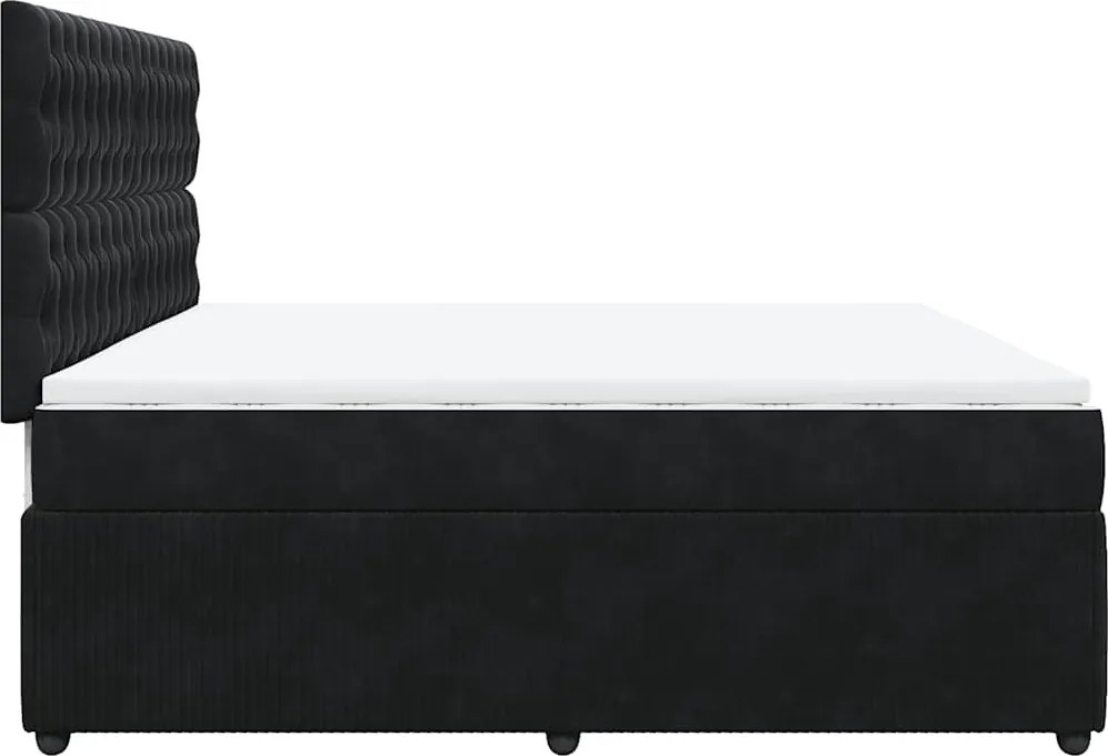 Box spring postel s matrací černá 200x200 cm samet 3292438