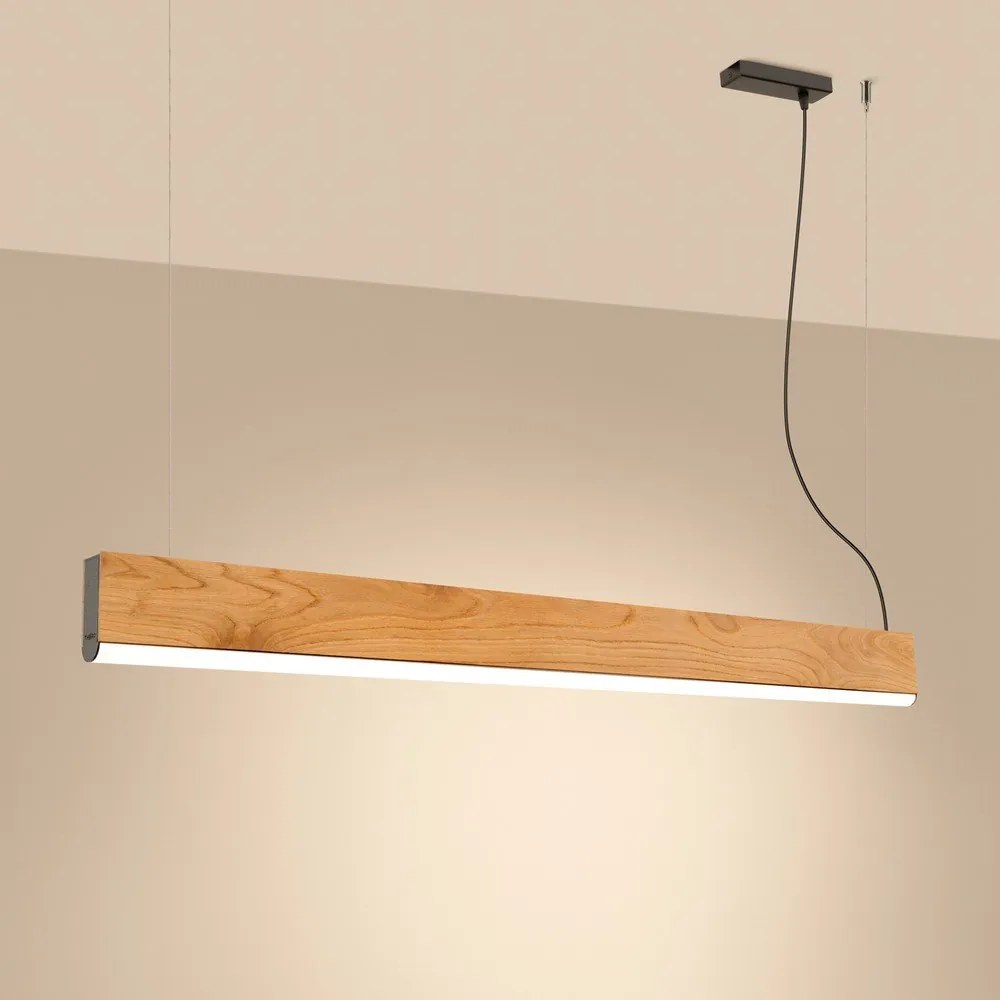 LED závěsné svítidlo z masivního dřeva v přírodní barvě LYKKE – Thoro