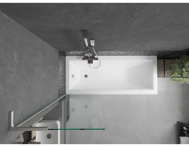 Mexen Next L, 1-křídlová vanová zástěna 60 x 150 cm, transparent, 6mm čiré sklo, profil broušená ocel, 895-060-000-03-00-97