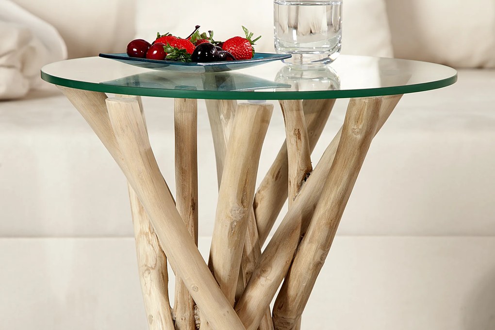Noble Home Odkládací stolek Crosswood, 35 cm, přírodní