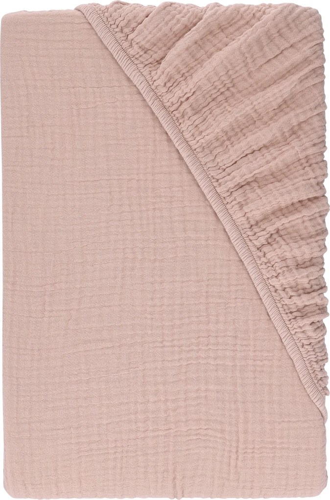 Livarno® Mušelínové napínací prostěradlo, 140-160 x 200 cm (světle růžová)