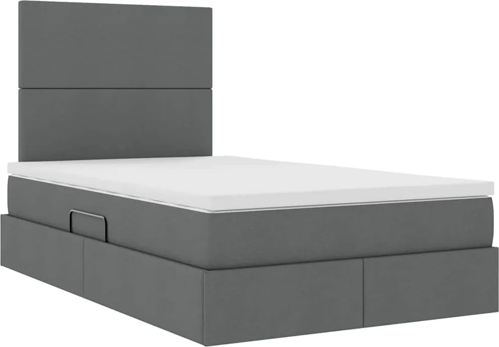 Postel s úložným prostorem a matrací Tmavě šedá 120 x 200 cm 3371710