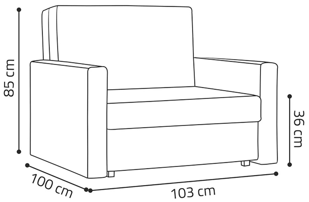 Pohovka Viva I bis | 103 cm | rozkládací | hnědá