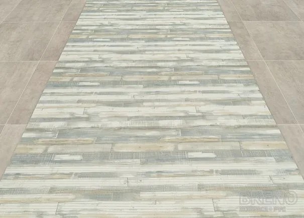 Breno Koupelnová pěnová předložka SOFTY-TEX 79925.1 staré dřevo, šíře 130 cm, Béžová