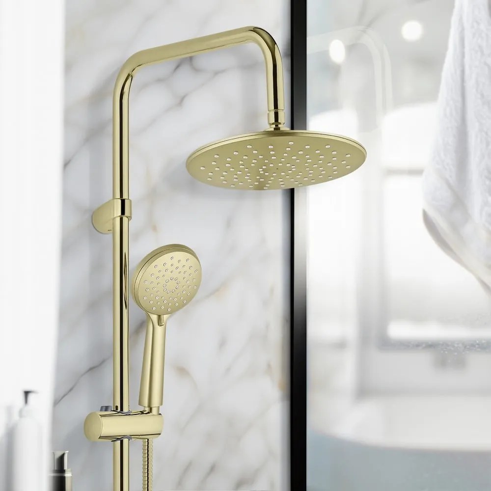 Sprchový set z nerezové oceli v matně zlaté barvě 101 cm Young Line – Wenko