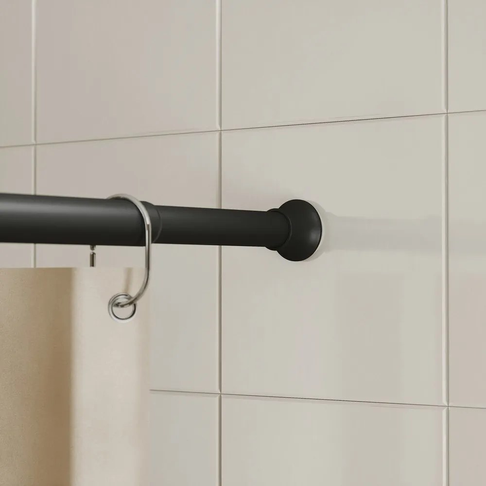 Matně černá tyč na sprchový závěs 106 - 182 cm Chroma – Umbra
