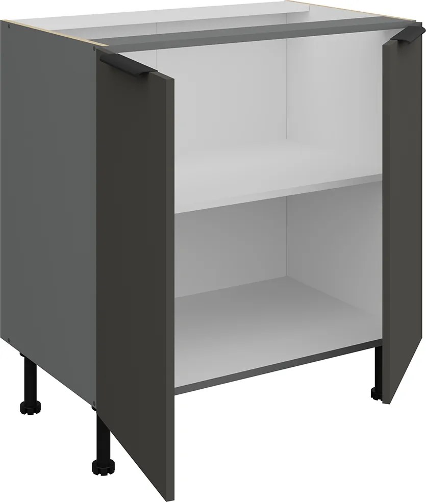 ARIA pi | dolní skříňka 80 D 2F policová | 80 cm | ANTI FINGERPRINT povrch | antracit/šedá grafit