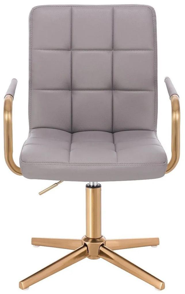 LuxuryForm Židle VERONA GOLD na zlatém kříži - šedá