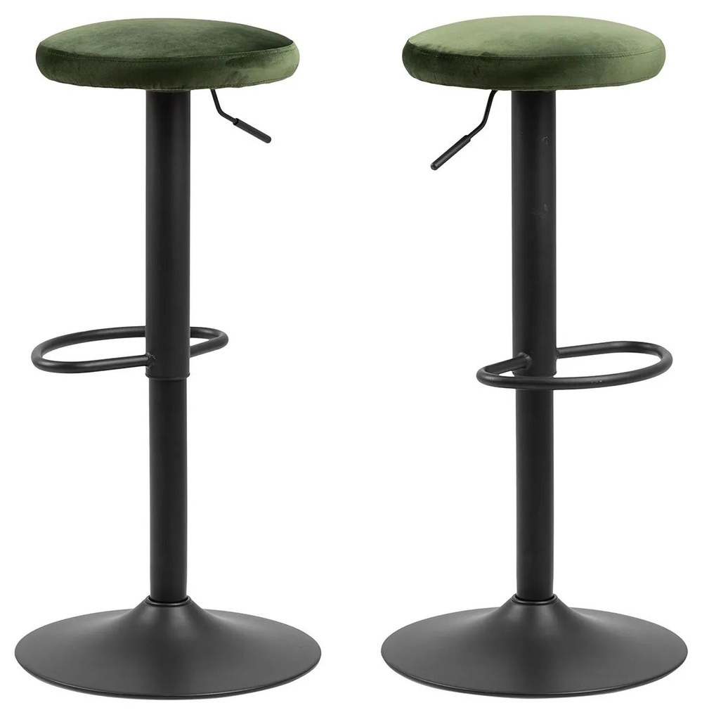 ACTONA Sada 2 ks − Barová židle Finch zelená 82 × 40 × 40 cm