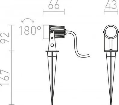 RED R10530 Svítidlo GUN na bodci černé 230V LED 3x1W 30° IP65 3000K - RED - DESIGN RENDL