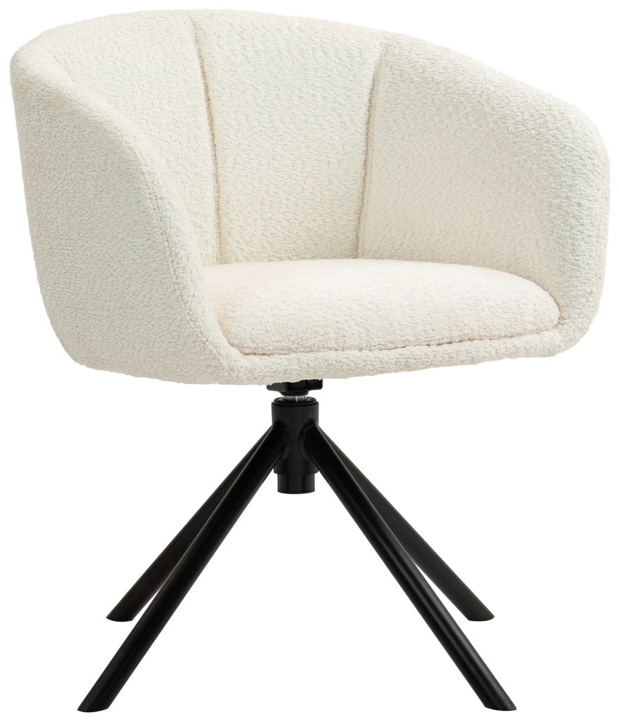 HOMCOM křeslo lounge chair s područkami, funkce otáčení o 360°, vzhled lnu, otočné křeslo s kovovými nohami, do obývacího pokoje, ložnice, krémově bí…