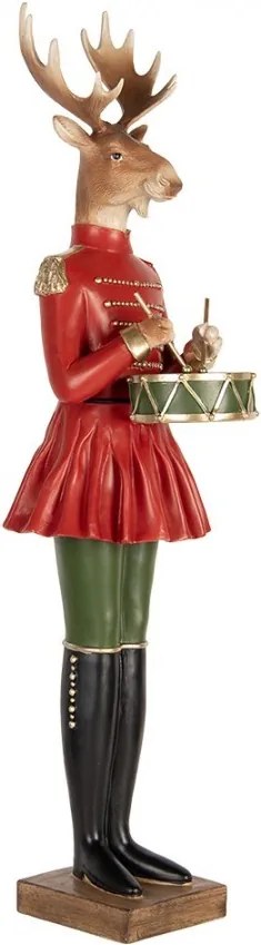 Vánoční figurka Jelen bubeník ve slavnostní uniformě - 23*19*77 cm