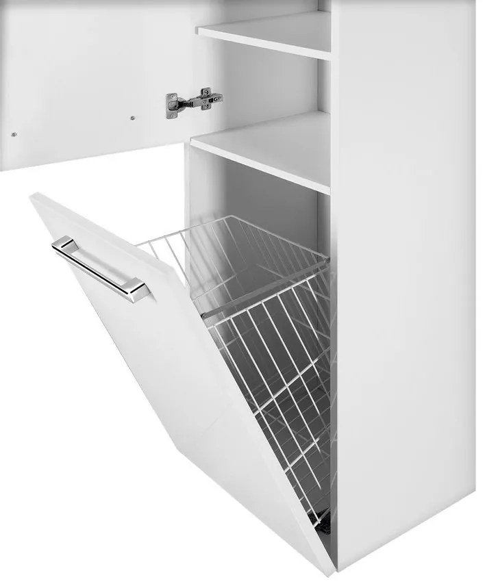 Aqualine Vega skříňka vysoká s košem 150 cm bílá VG160 Koupelny Bernold