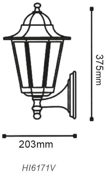 ACA Lighting Venkovní nástěnná lucerna HI6171B max. 60W/E27/IP45, černá