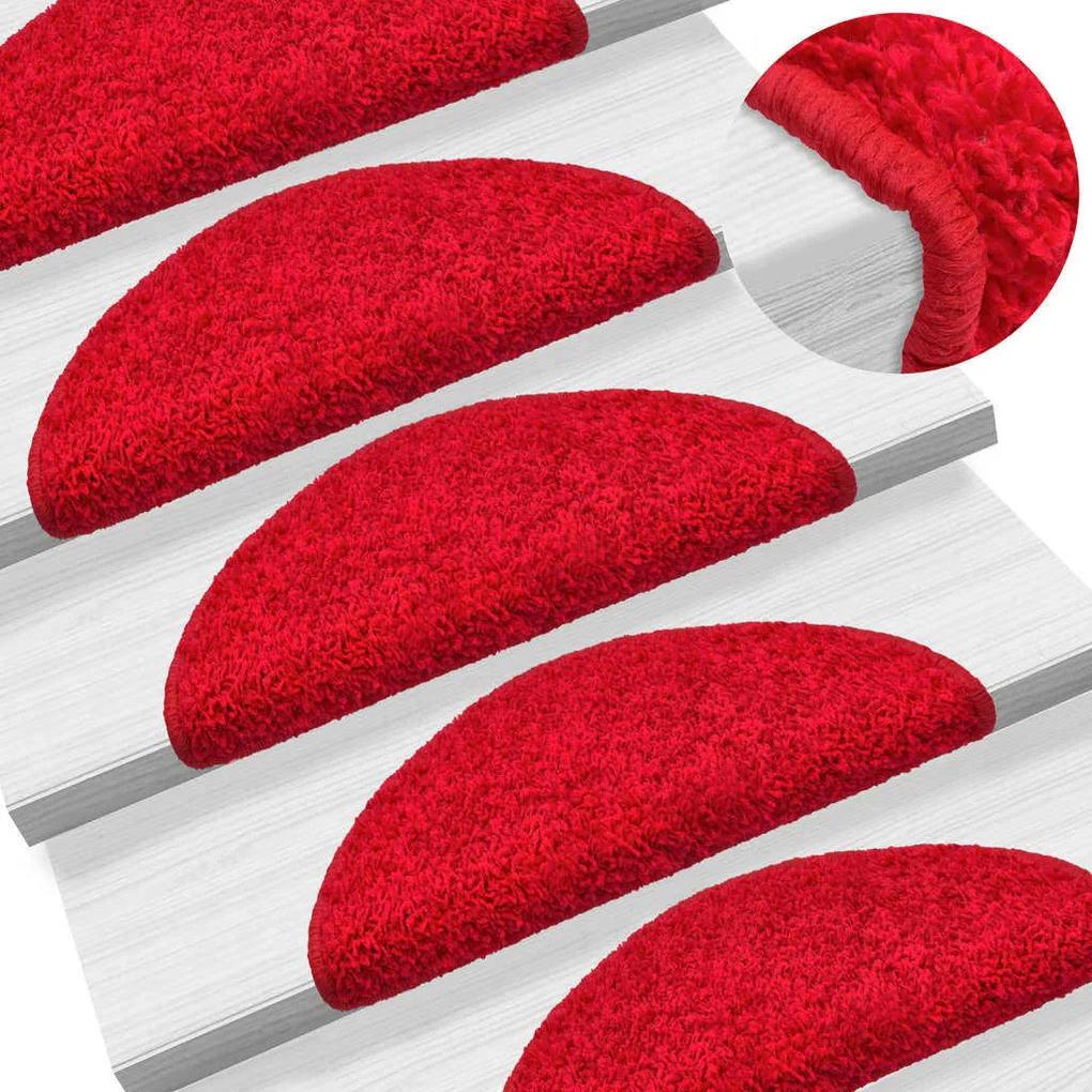 vidaXL Kobercové nášlapy na schody 15 ks 56 x 17 x 3 cm [133895] Barva: Červená