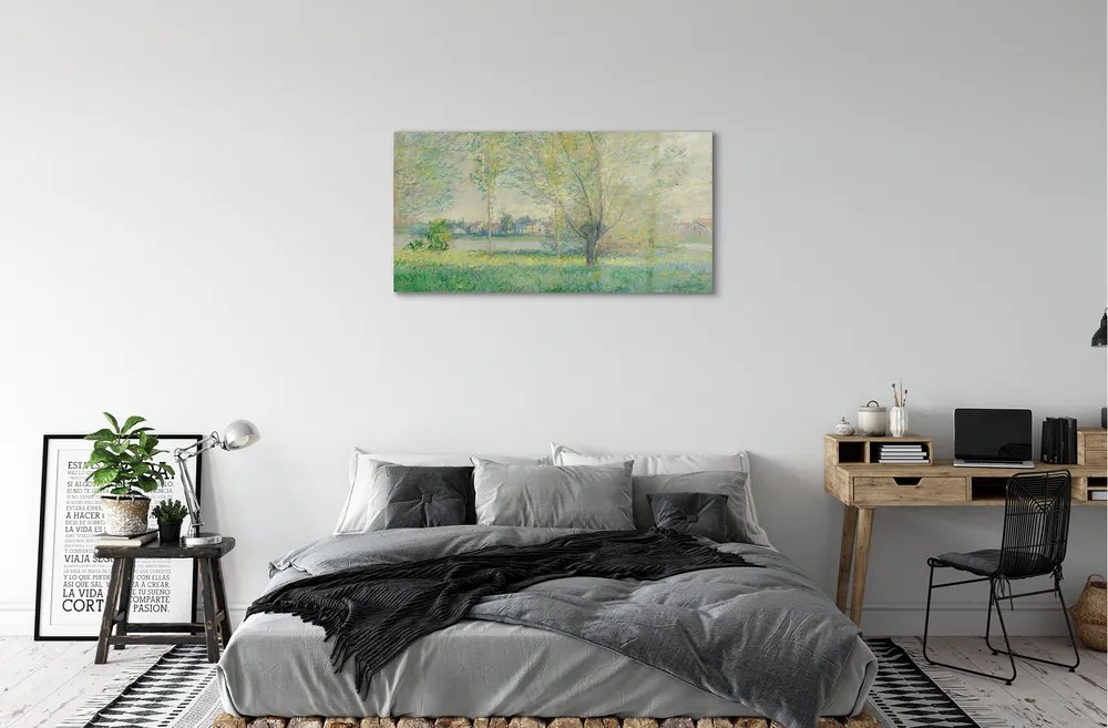 akrylový obraz Art namalovaný louka 100x50 cm