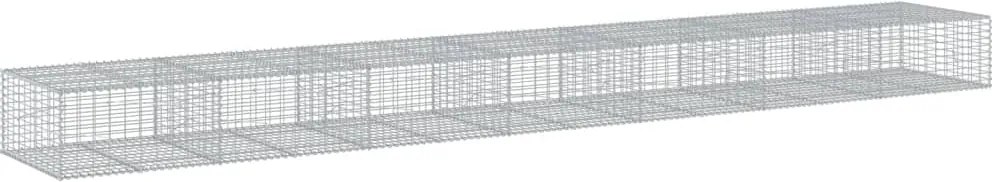 Gabionový koš s víkem 700 x 100 x 50 cm pozinkované železo 3295184