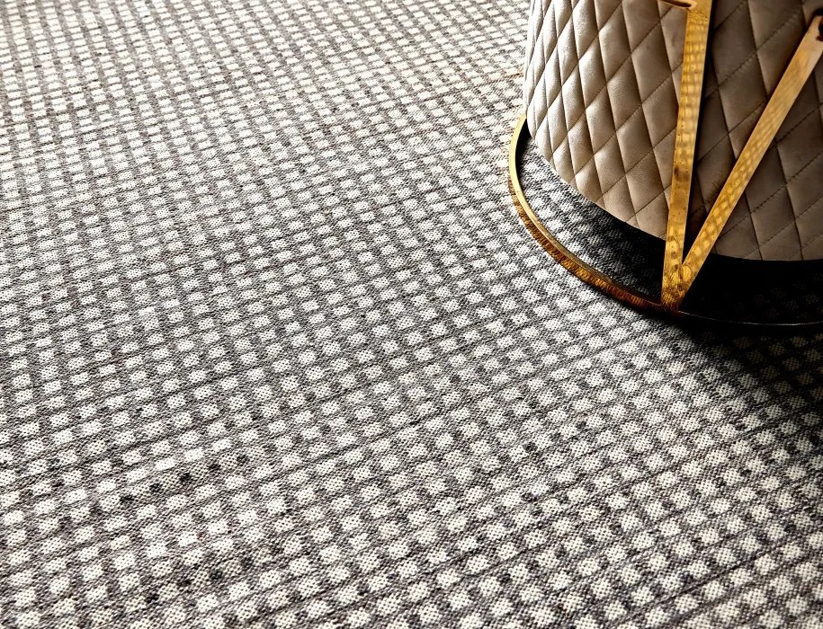 Diamond Carpets India, Ručně vázaný kusový koberec Check DESP HL49, 140x200, šedá, ložnice