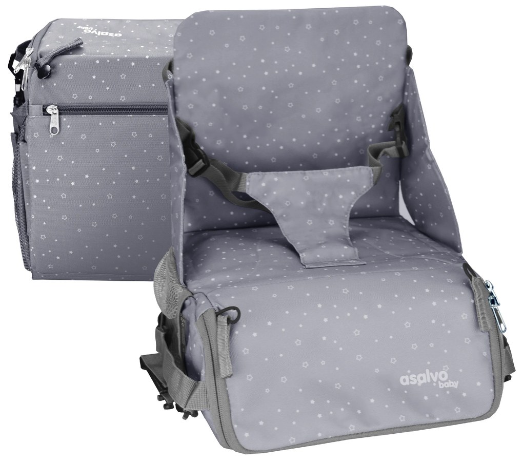 Asalvo ANYWHERE booster BAG-GO 2v1 (podsedák+taška na kočárek), humus grey