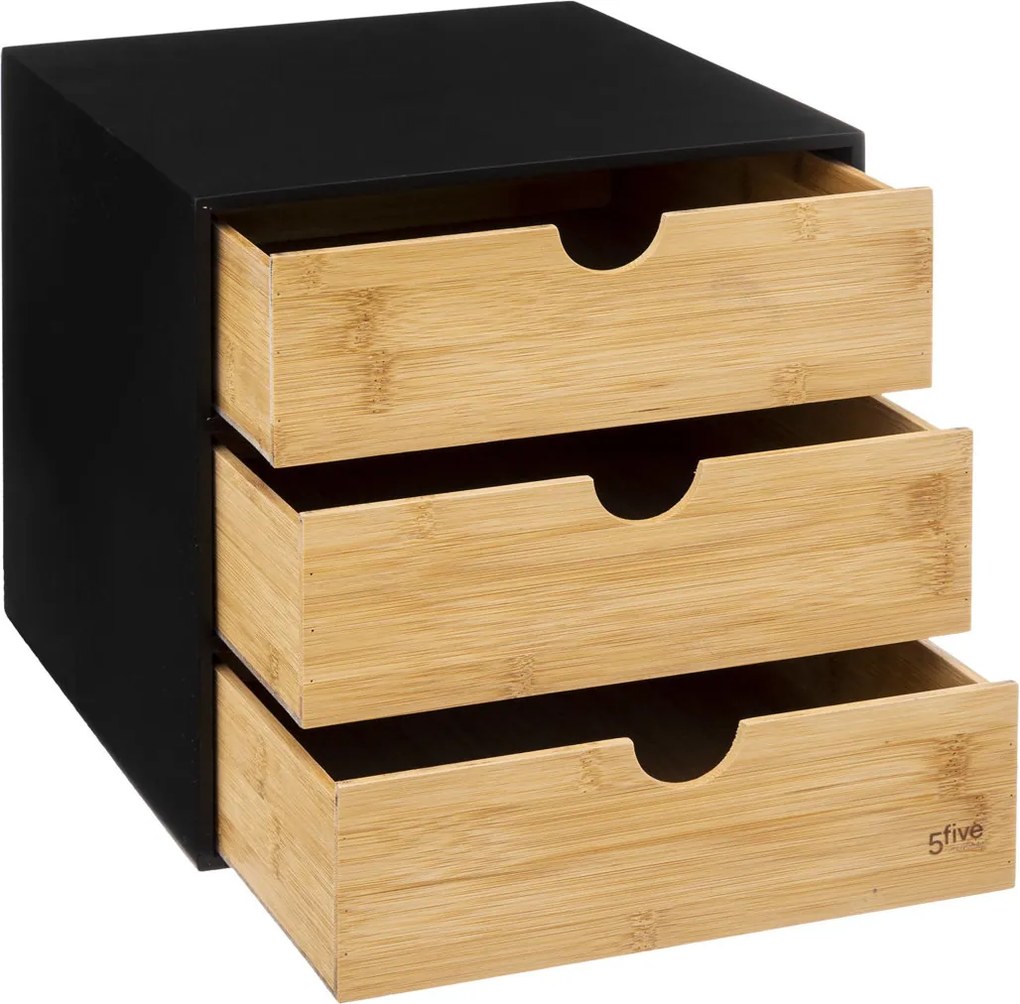 Organizér na drobnosti BAVA, bambusový, 3 zásuvky