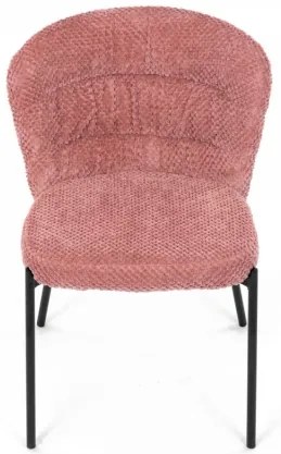Židle jídelní růžová látka černé kovové nohy CT-W1077 PINK2