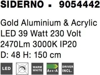 Závěsné LED svítidlo NOVA LUCE SIDERNO 39W 3000K 9054442