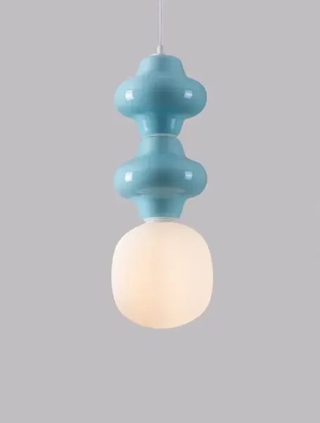LED modro-bílý moderní lustr Clio