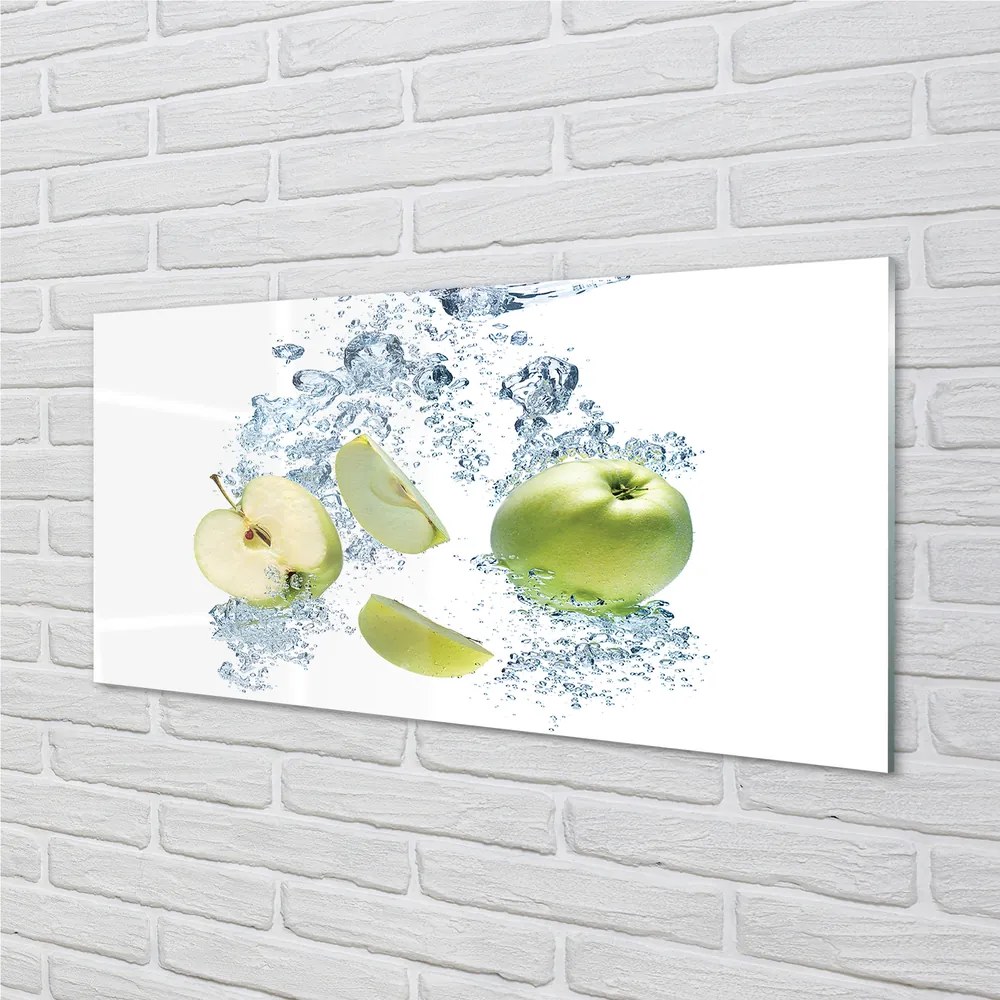 Skleněný panel Voda jablko nakrájený 125x50 cm