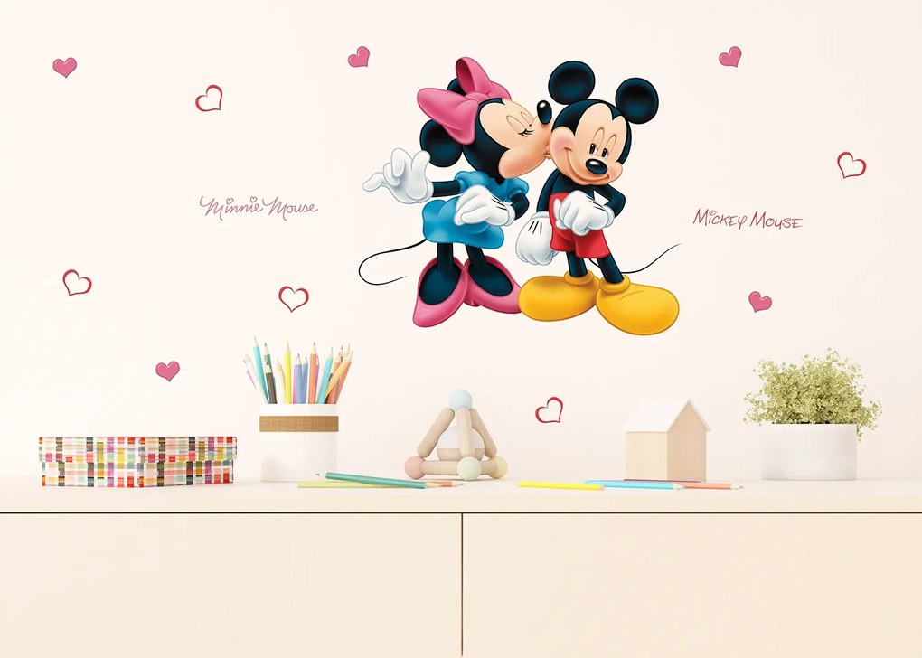Dětská samolepka na zeď Minnie A Mickey, Disney | 30 x 30 cm | DDKS 1085
