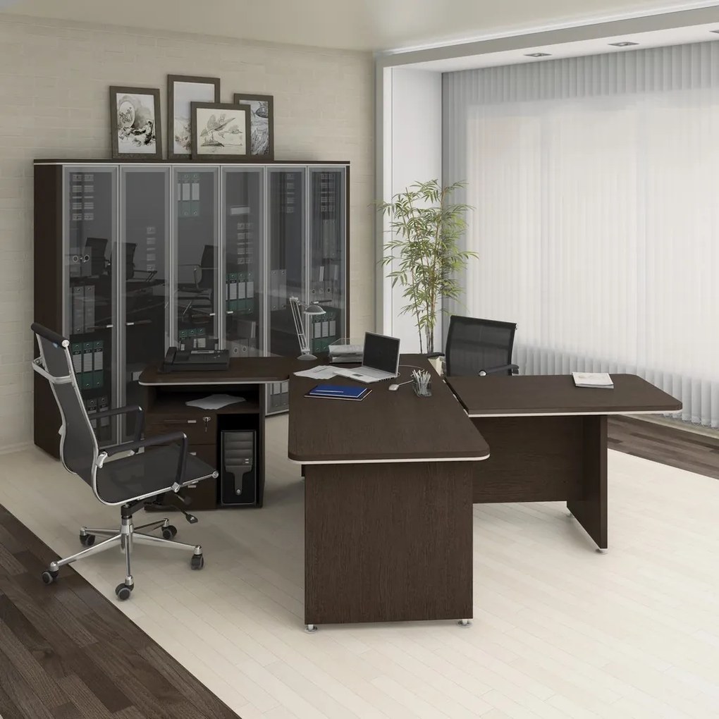 Sestava kancelářského nábytku TopOffice 7, wenge
