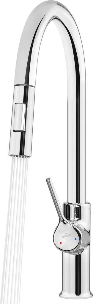 Invena Farsala, dřezová baterie s výsuvnou 2-funkční výlevkou h-433, chromová, INV-BZ-40-U01-S