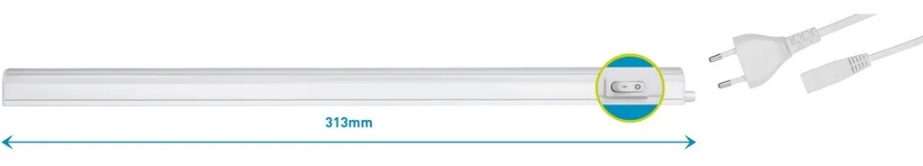 Retlux RLL 503 Lineární LED svítidlo s trubicí T5 studená bílá, 31,3 cm