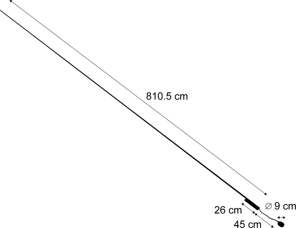 Moderní kolejnicový systém černý 1-fázový 800 cm - Magnetic