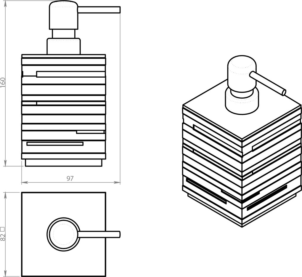 Gedy Gedy, QUADROTTO dávkovač mýdla na postavení, bílá, QU8102