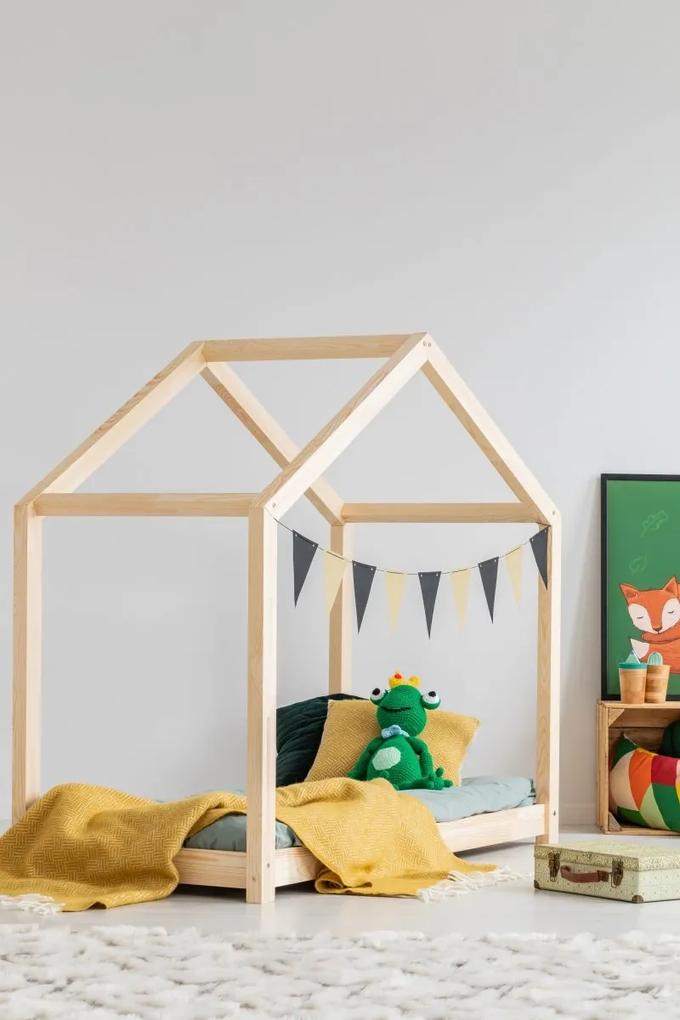 Adeko Dětská postel domeček se zábranou Mila RM Velikost postele: 140x200 cm Barva: dekor přírodní dřevo přírodní