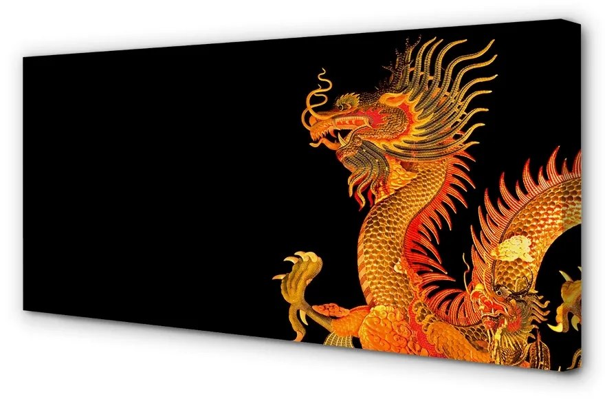 Obrazy na plátně Japonský zlatý drak 140x70 cm