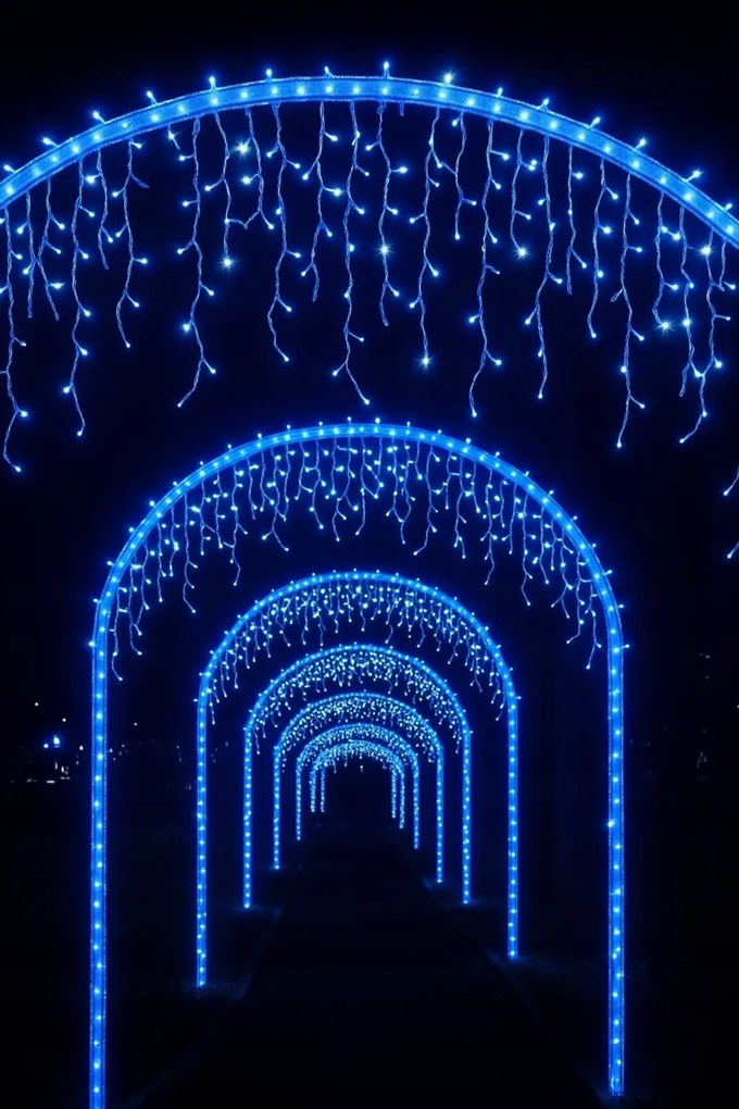 Vánoční světýlka LED záclona FLASH modrá 500 LED