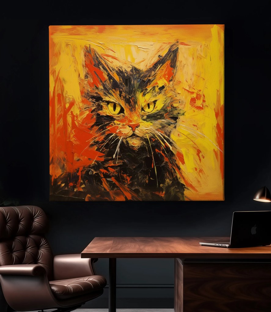 Obraz na plátně - Kočka paní Smithové FeelHappy.cz Velikost obrazu: 60 x 60 cm