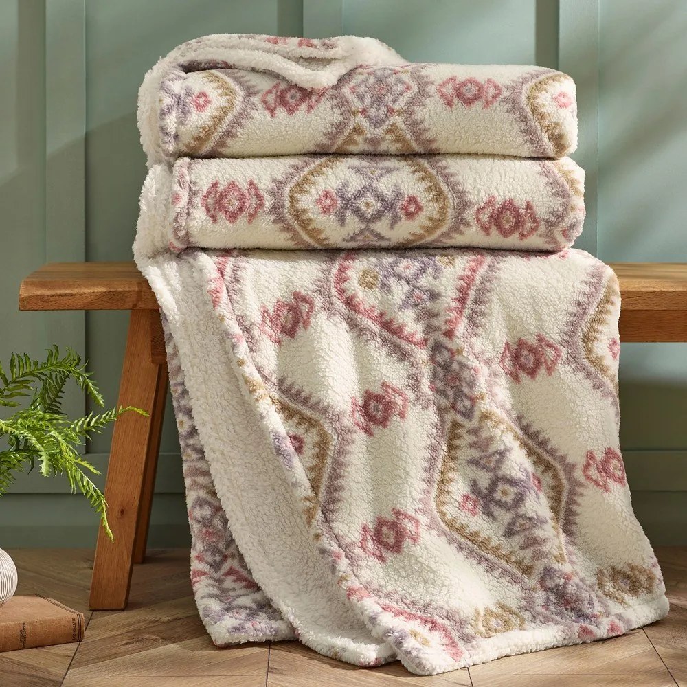 Deka v přírodní barvě 240x200 cm Navajo Fleece – Catherine Lansfield