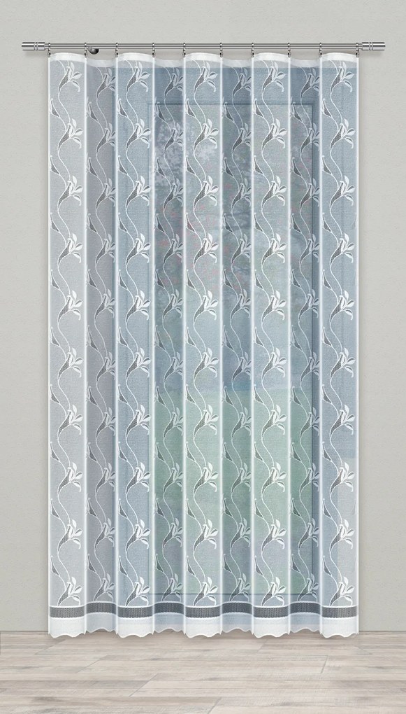 Dekorační žakárová záclona s řasící páskou TAMARA 250 bílá 200x250 cm MyBestHome